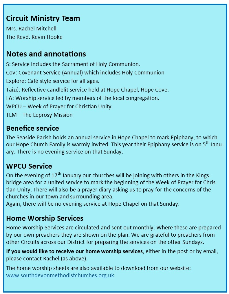 Circuit Plans | Welcome to the South Devon Methodist Circuit