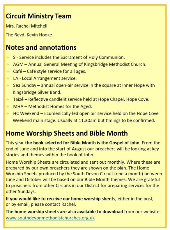 Circuit Plans | Welcome to the South Devon Methodist Circuit